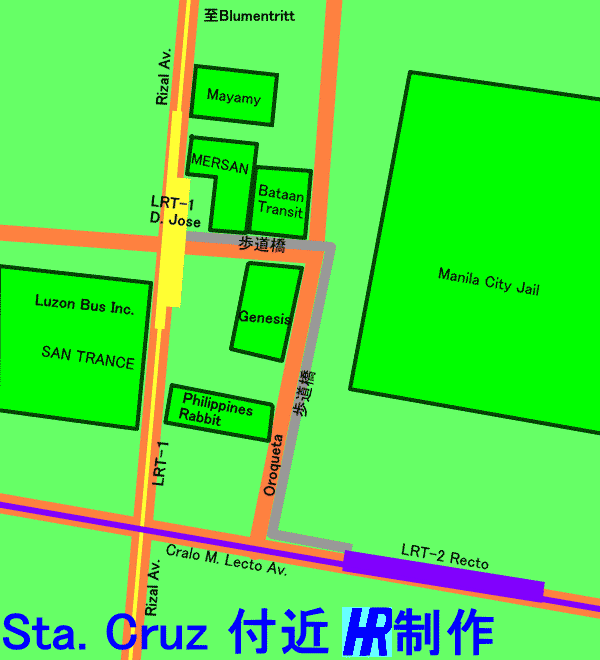 フィリピン マニラ サンタクルス周辺のバスターミナル Busterminal at Sta. Cruz Manila Philippines